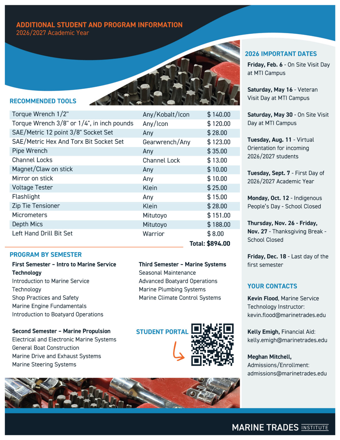 MST Tool & Book List - Marine Trades Institute