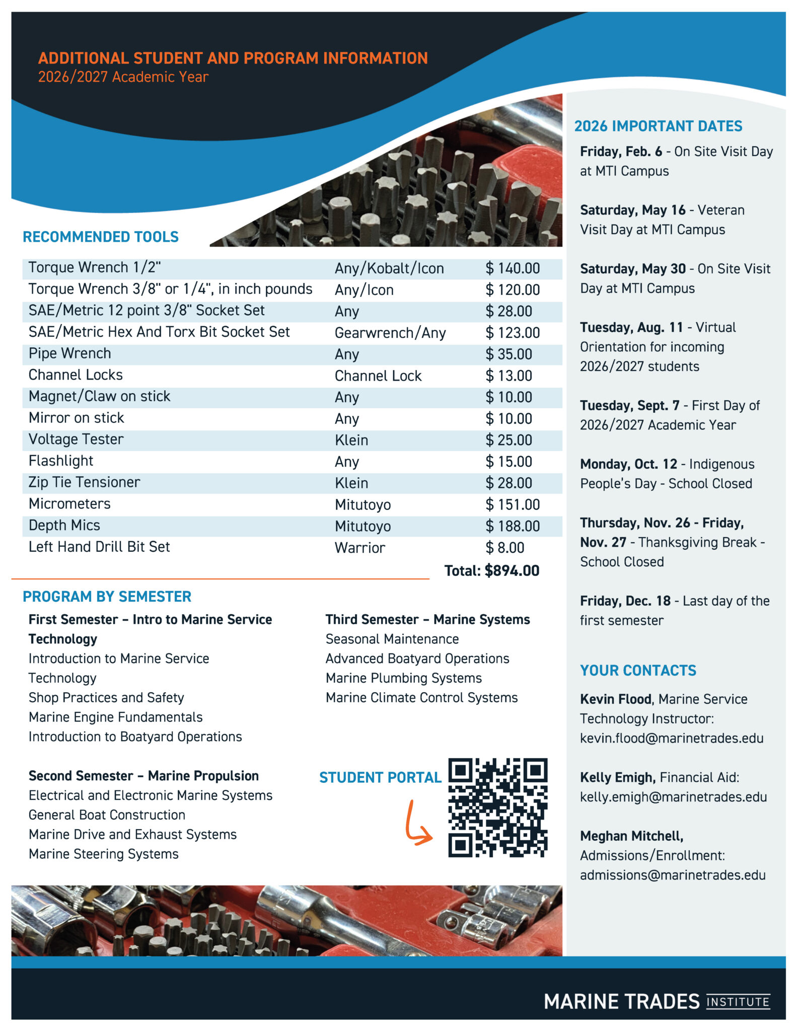 MST Tool & Book List - Marine Trades Institute